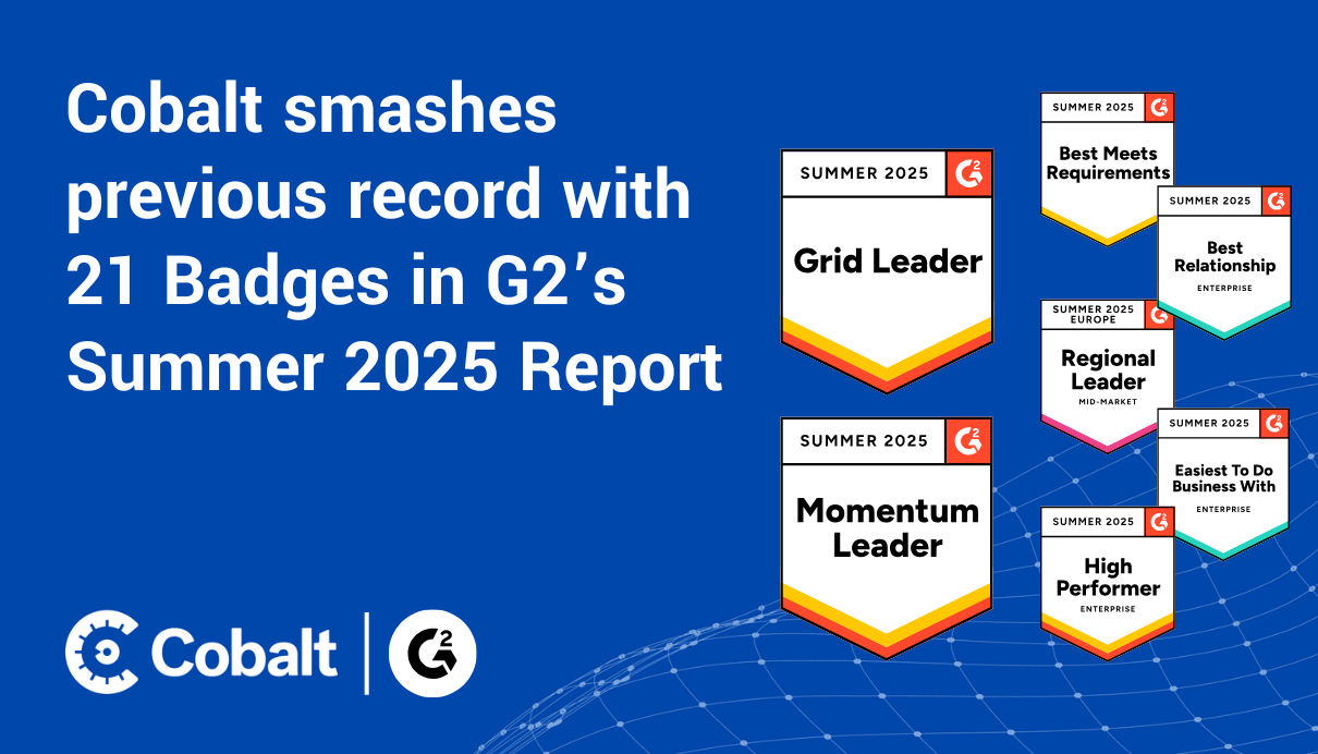 Cobalt smashes previous record with 21 Badges in G2’s Summer 2025 Report